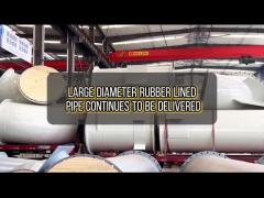 Large diameter rubber lined pipe