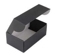 China Kraft Paper Electronics Packaging Box BlackColor Clamshell Style Recyclable for sale