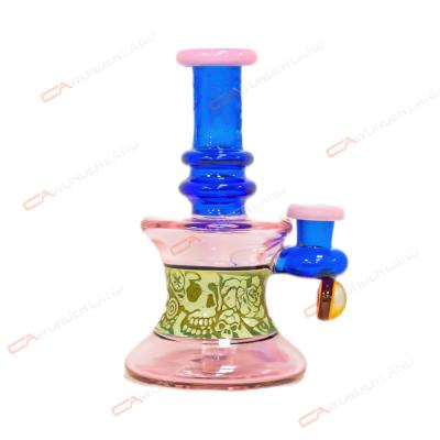 China 6,29 polegadas que fumam o equipamento de vidro da solha da pintura de Bong Double Layer Coating To à venda