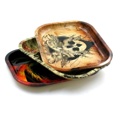 China 18*14cm het Kruid Herb Smoking van Rechthoektin metal rolling tray fpr Te koop