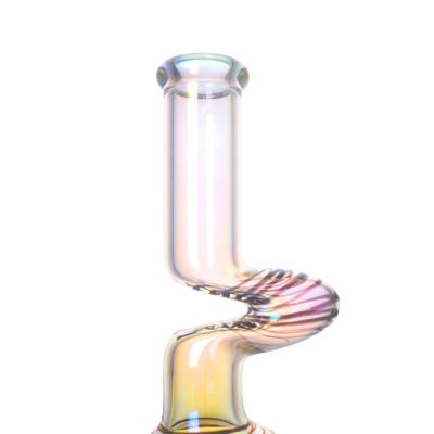 China 18mm weibliches gebogenes Rohr-Trinkwasserbrunnen-Glas Bong Water Pipe Rainbow Color zu verkaufen