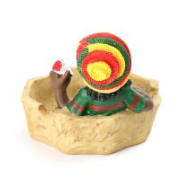 China Resin Cigarette Smoking Ashtray 9.5x9.5x9 cm Custom Logo Creative Home Decor for sale