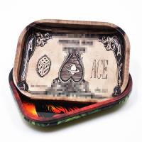 China 18x14cm Metal Rolling Tray Custom Logo Tobacco Smoking Herb Tray Tin for sale