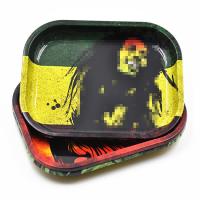 China 18x14cm Metal Rolling Tray Custom Logo Tobacco Smoking Herb Tray Tin for sale