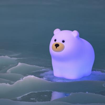 China OEM Led Cute Cartoon Silicone Bear Sleep Lamp Usb Rechargeable Night Lamp Baby Bedroom Bedside Night Light for sale