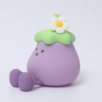 Cina 2025 Hot Sale Led Battery Usb Powered Aubergine Luci notturne Bambini Lampada per la decorazione della casa Illuminazione per le vacanze Luci notturne per regalo in vendita