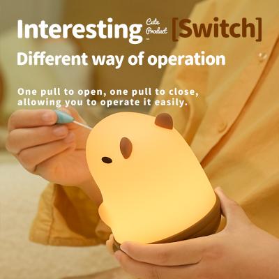 Cina Decorazione creativa della stanza LED Snottybara Night Light USB ricaricabile Cartone animato Animali Nursery Lampada di silicone in vendita
