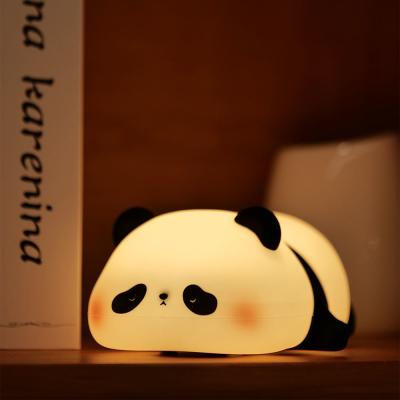 China Customization Silicone Night Light Panda Usb Rechargeable Table Led Lamp Night Light Silicone Night Lights For Kids Room for sale