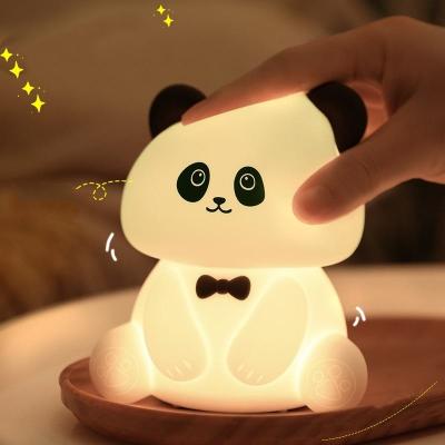 Cina Cute Animal USB Ricaricabile Lampade Bambini Panda Silicone LED Luce Notturna per Bambini Luci Notturne in vendita