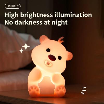 Cina Creativo festivo Decorativo Silicone Luce notturna LED Pat Atmosfera di sonno Giocattolo Giorno dei bambini regalo di Natale Interruttore di alimentazione in vendita
