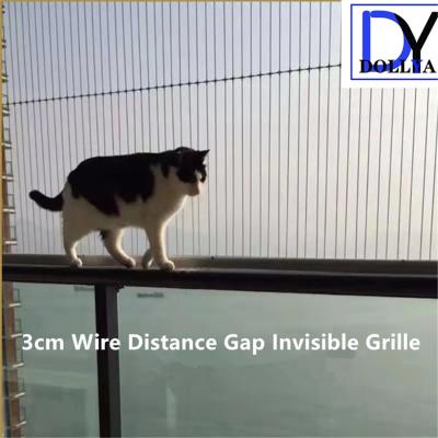 China Stainless Steel Invisible Grille with 400kg Tensile Impact 2.0mm Wire Distance Gap and Dust-proof for Window Safety for sale