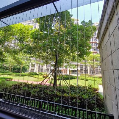 China Fixed Open Style Aluminum Alloy Frame Balcony Invisible Grille with Surface Mount Installation for sale