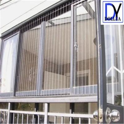 China Fixed Open Style Balcony Invisible Grille with Surface Mount Installation and Horizontal Opening Pattern for sale