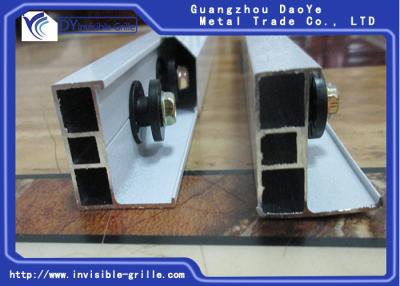China Home Safe Invisible Grilles Aluminium Rail Track Milk White / Grey Color for sale