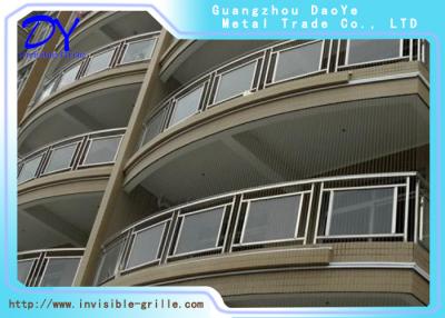 China Vast Balkon Onzichtbaar Traliewerk 316 Roestvrije Draad voor Flatgebouw met koopflatsbalkon en Windown for sale