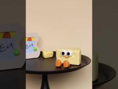 Lampe de nuit LED rechargeable amusante Cartoon Cheese Silicone Lampe de table Sensor tactile Animaux bricolage enfants chambre cadeau enfants