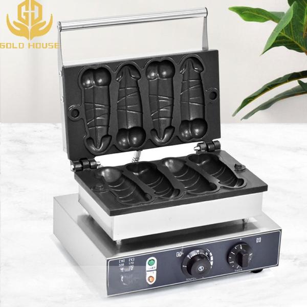 Quality Crispy Food Snack Bar Equipment Stainless Steel Non Stick LPG Gas Waffle Maker for sale