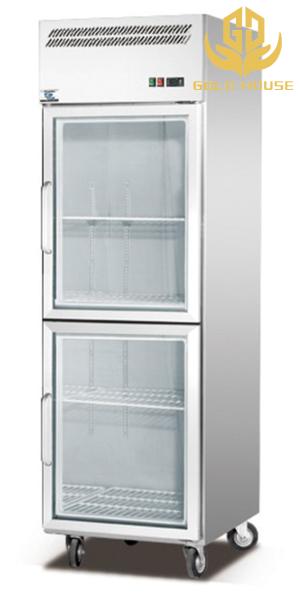 Quality Commercial Glass Door Refrigerator 2-8℃ Air Cooled Display Fridge Wanbao Compressor for sale