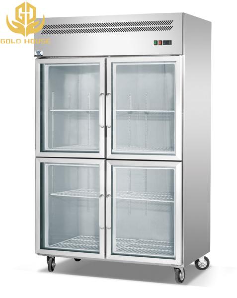 Quality Commercial Four Door Refrigerator Stainless Steel Dual Temperature Air Cooled 680W for sale