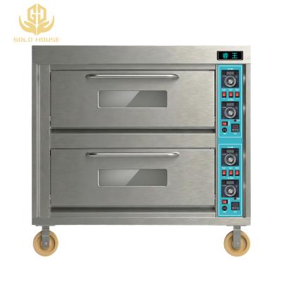China 2-layer, 2-tray Electric Deck Oven For Startup Bakery Shop And Commercial Restaurant for sale