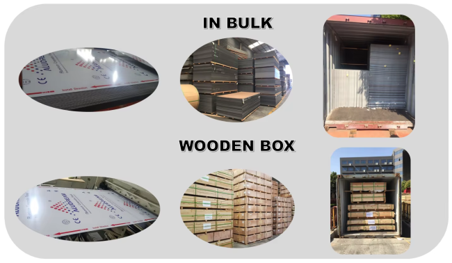 Shipping process for aluminum composite panels