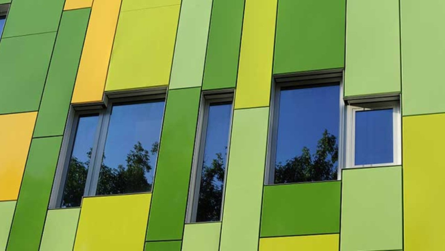 Aluminum composite panel close-up texture