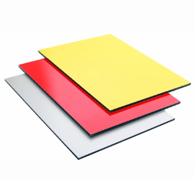PE coated aluminum composite panel surface detail showing smooth finish