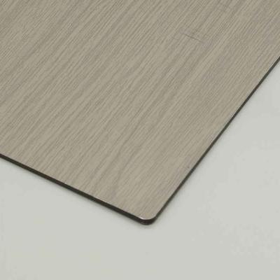 China 4mm Scratch-Resistant Light Grey Oak Wood Grain Aluminum Composite Panel for sale