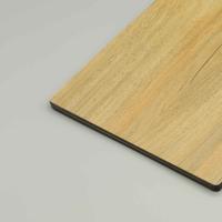 China 4mm Yellow Walnut Wood Grain Fire-Rated Aluminum Composite Panel for Exterior Wall Cladding for sale