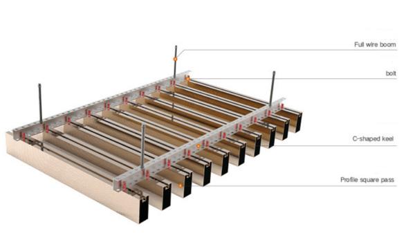 Quality 40 X 120MM External Slat Ceiling Aluminium Hanging Aluminum Baffle Ceiling ODM for sale
