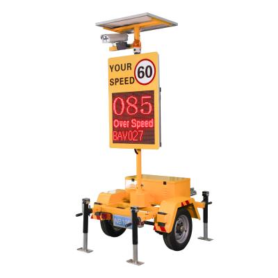 China Portable Traffic Radar Speed Tailer With 100watt Solar Panel for sale