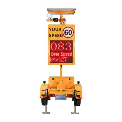 China Portable Traffic Radar Speed Tailer With 100watt Solar Panel for sale