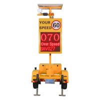 Quality Solar Trailer High Precision Lpr Radar 4 Line Display Speed Limit Sign for sale