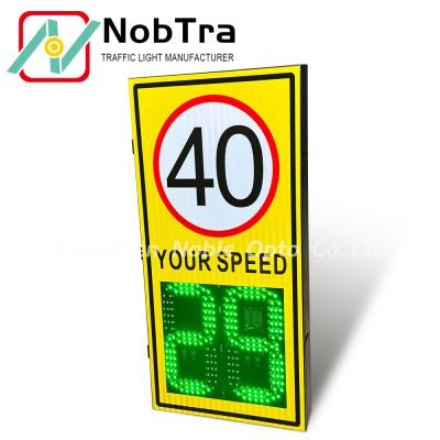 China 2 Digits Solar Speed Feedback Display for Road Safety Speed Limit 1-250km/h Weatherproof IP54 for sale