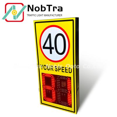 China LED Display Type Radar Feedback Sign Solar Speed Limit 1 to 99kmh Weatherproof IP 54 Traffic Speed Monitoring Device for Enhanced Road Safety for sale