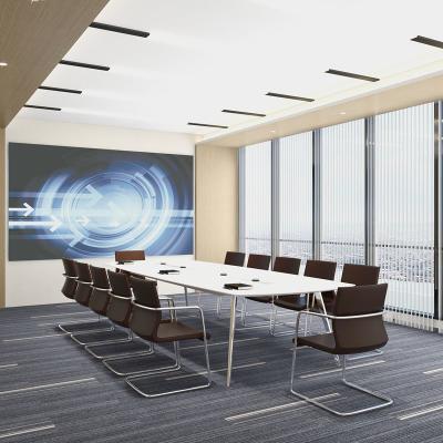 China 3.6m 4.2m Minimalist Conference Table With Aluminum Legs Supports OEM ODM for sale