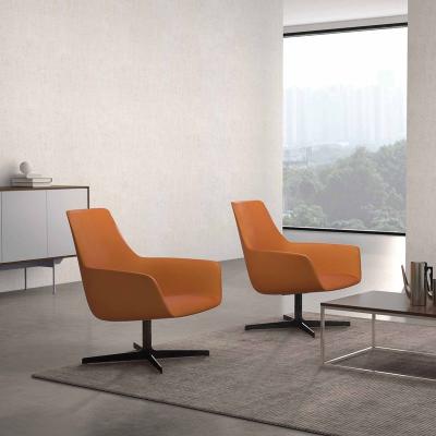 China Integrated Leather Swivel Lounge Chair OEM Office Leather Armchair for sale