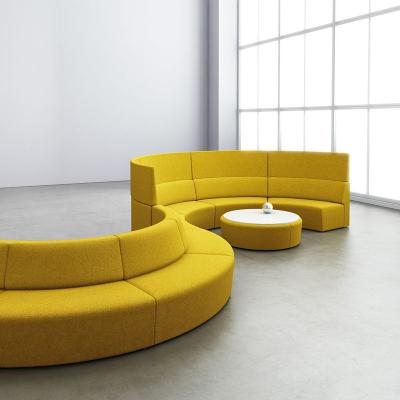 China Fashion Curved Modular Sofa Yellow Circular Modular Sofa Commercials Furniture for sale