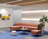 China Customization Brown Office Waiting Sofa Workplace Reception Sofa Set OEM for sale