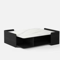 China Edge Frame Office Coffee Table With Open Storage Cabinet for sale
