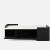 China Edge Frame Office Coffee Table With Open Storage Cabinet for sale