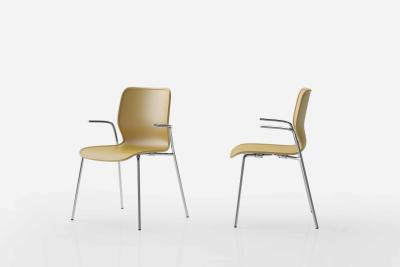 China Modern Stackable Conference Chair with Powder Coated Metal Legs and Dual Seat Options for sale