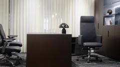 FIT Series High‑Back Genuine Leather Executive Office Chair | Synchronous Tilt Armrest Aluminum Base