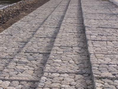 China Grid Gabion Basket Double Twisting With PVC Coated Galvanized Galfan Resist The Scour for sale