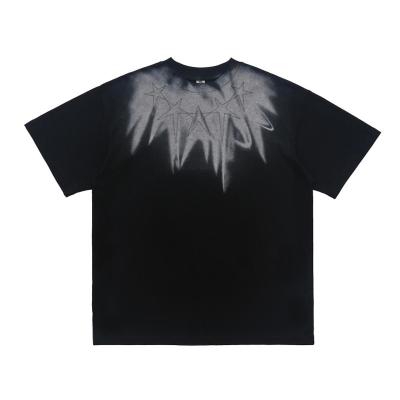 China Custom labels American Designer Kleding Mensen Five Star T-Shirt met kleine halslijn Te koop