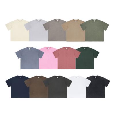 Cina Acid Vintage lavato 250g T-shirt maschile in difficoltà Peso pesante bianco T-shirt oversized in vendita