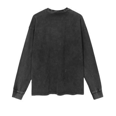 Cina T-shirt di design di stagione autunno senza rivestimento di cotone pesante abbigliamento da strada Teschio dipinto a mano in vendita