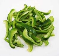China IQF Frozen Green Bell Pepper Strips 6-8mm Non-GMO BRC Certified Bulk for sale