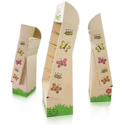 China CMYK printing Paper Cardboard Floor Display with Plastic Hooks for sale