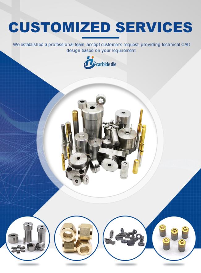 Custom tungsten carbide die mold for nuts - side view